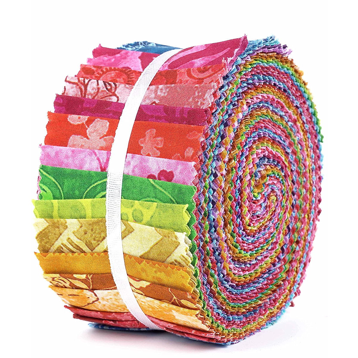 Soimoi 40Pcs Batik Print Cotton Precut Fabrics for Quilting Craft Strips 2.5x42inches Jelly Roll - Red