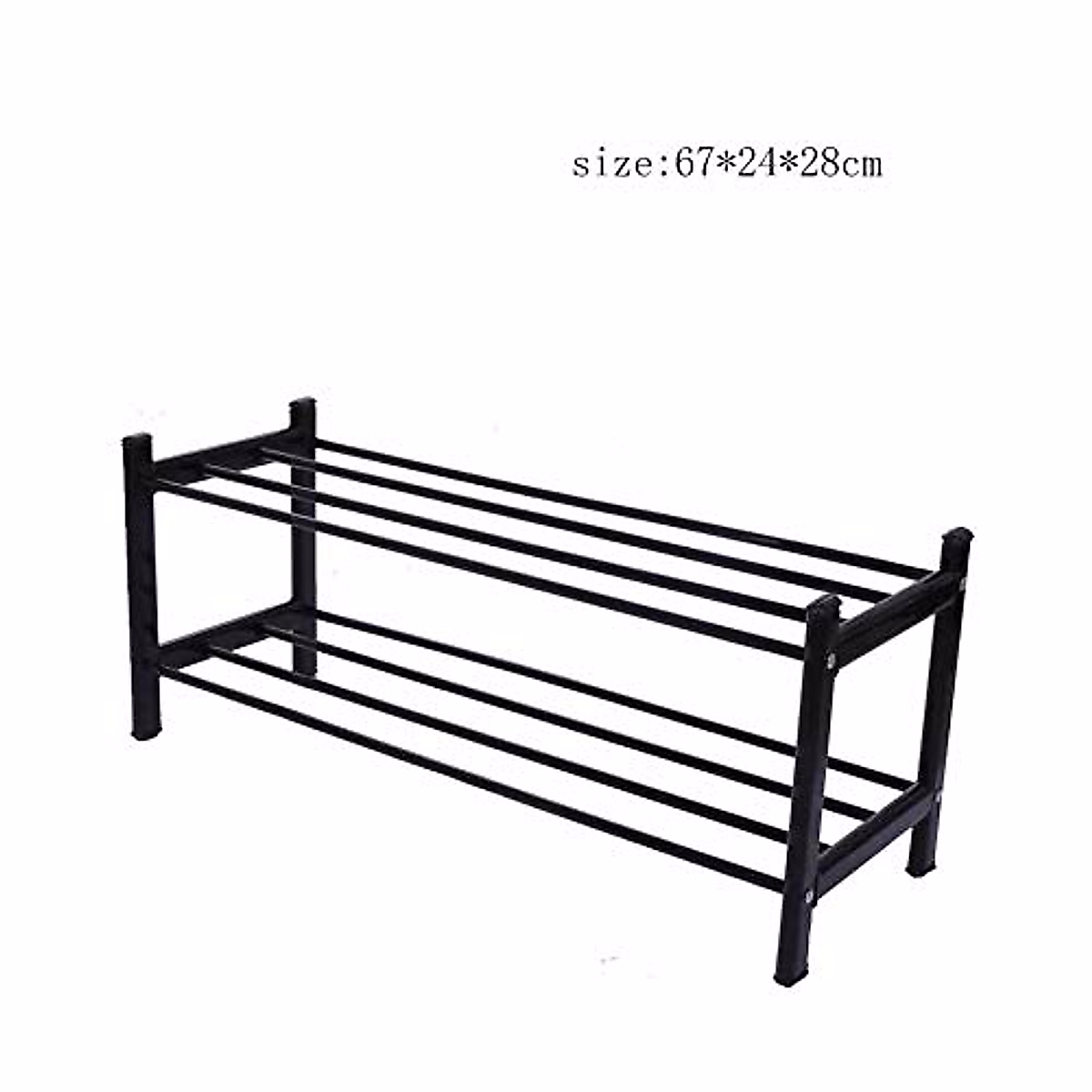 TAZSJG Small Shoe Rack Flower Stand Simple Home Shoe Cabinet Iron Dormitory Balcony Bed Storage Rack Size (Size : 67cm hength)