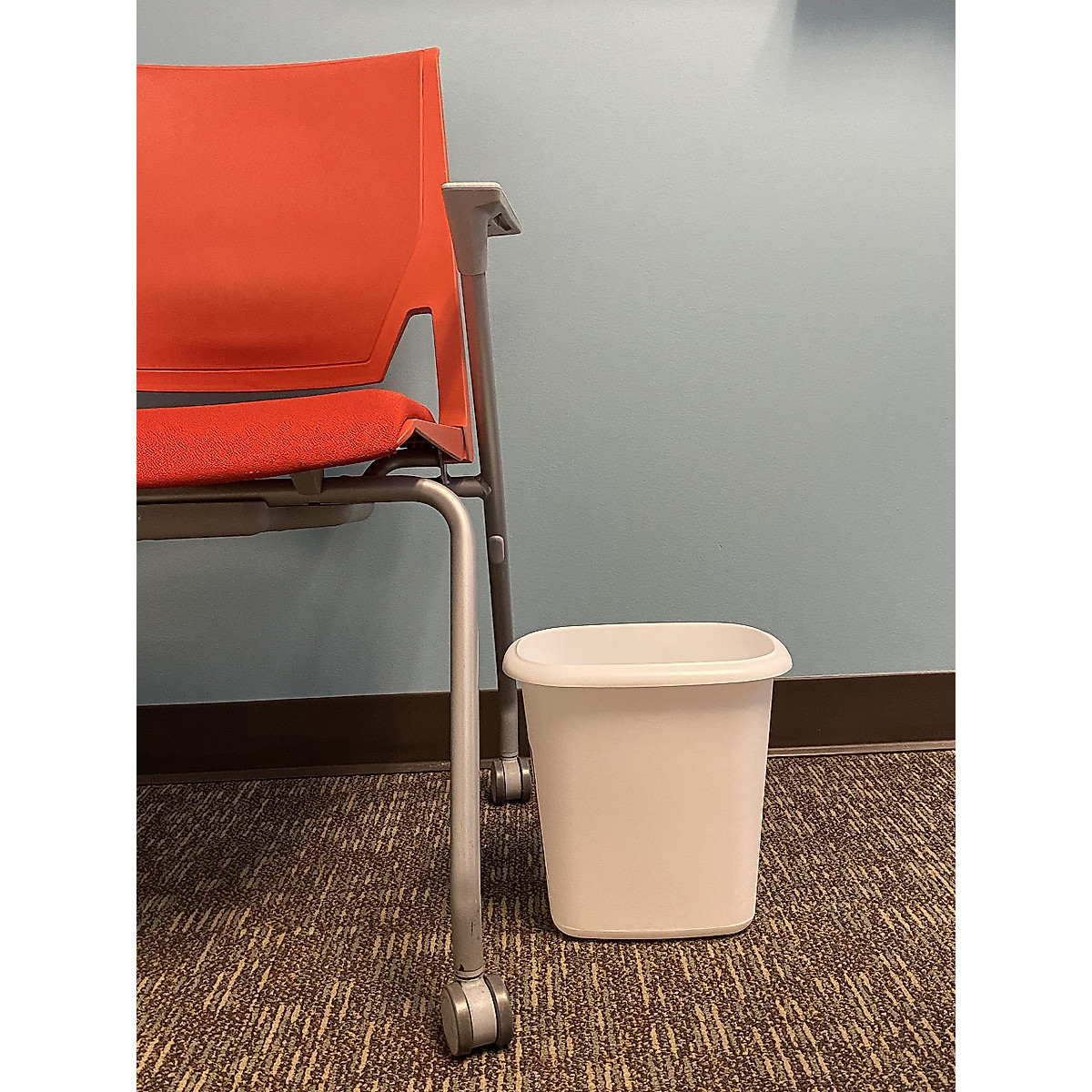 Rubbermaid Vanity Trash Can/Wastebasket, 1.5-Gallons/6-Quarts, White, Small Bathroom/Bedroom/Office Trash can, Fits under Desk/Sink