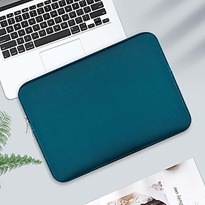 MOSISO Laptop Sleeve Compatible with MacBook Air 13 inch M3 A3113 M2 A2681 M1 A2337 A2179 A1932 / Pro 13 M2 M1 A2338 A2251 A2289 A2159 A1989 A1706 A1708, Neoprene Bag with Small Case, Deep Teal
