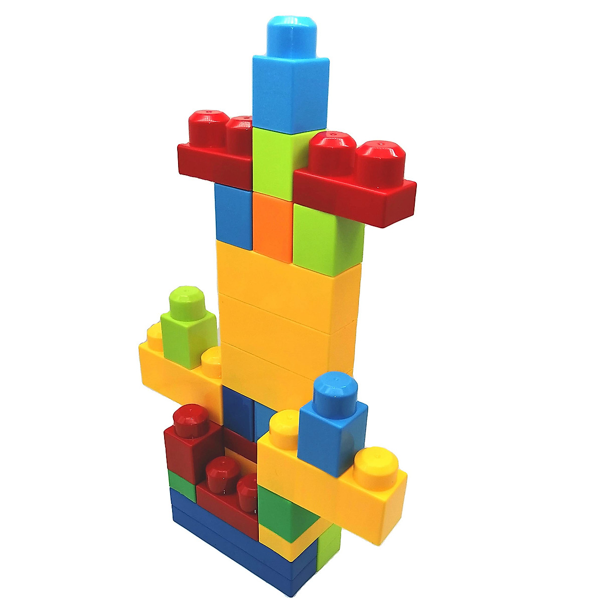 STJOYOPY 88PCS Big Building Blocks with Blue Building Bag Educational STEM Toys Gift for Kids and Toddlers