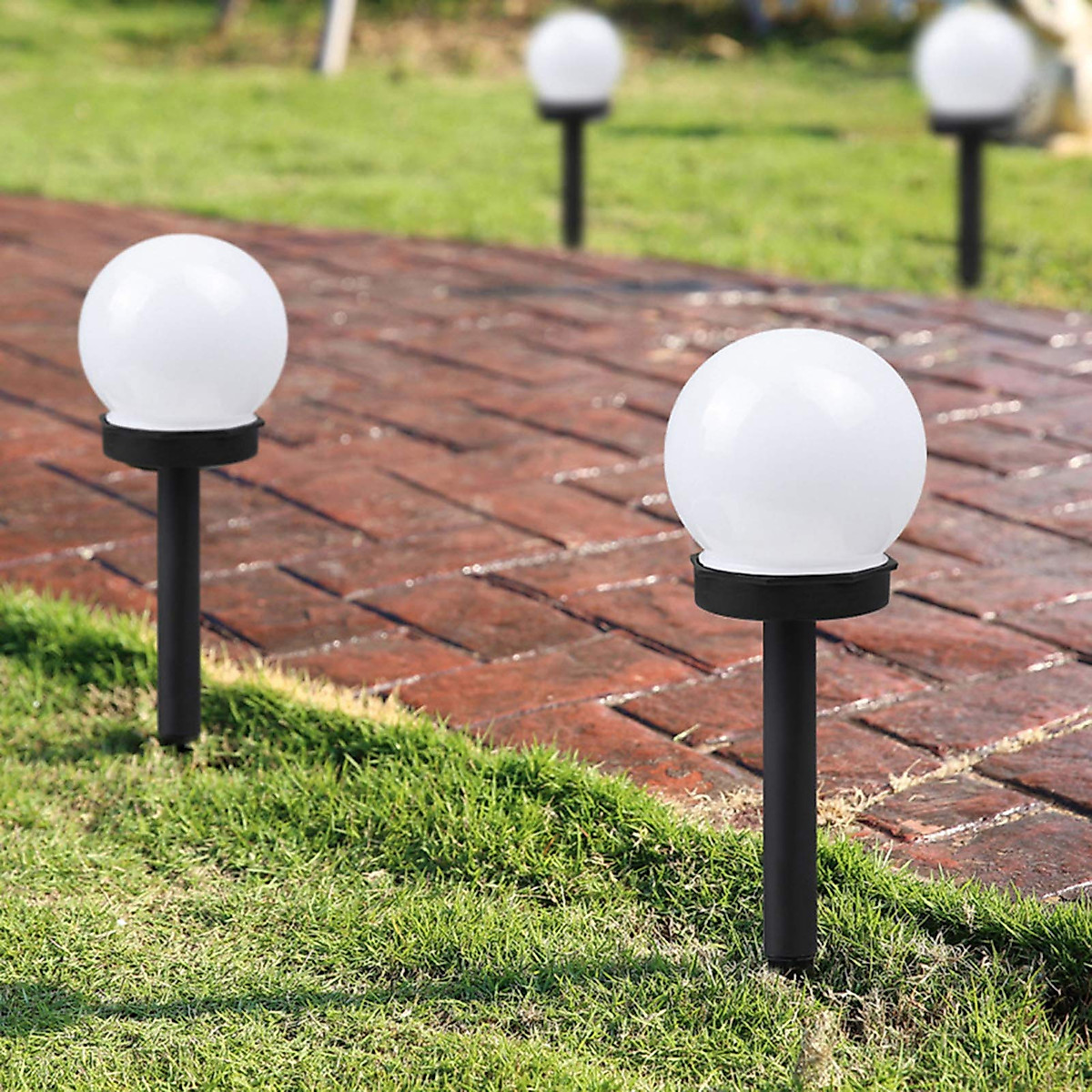 fangzi Solar Ball Light,2Pcs Outdoor Waterproof L-ED Solar Ball Light Garden Lawn Lamp Path Ground Light