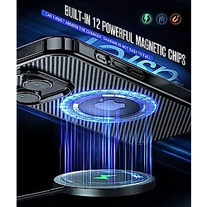 VALUEAGLE Graphene Cooling Case for iPhone 14 Pro Max Case [Strong Magnetic] [Compatible with MagSafe] [360°Military Grade Protection] [24h Self-Circulating Cooling] (6.7inch Black