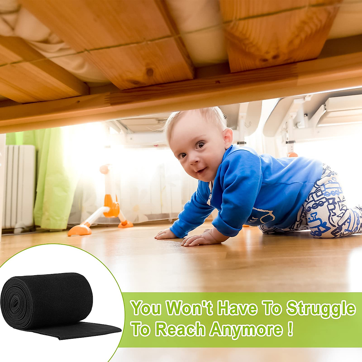 Yunlly Under Bed Blocker for Pets Toys Adjustable Under Bed Couch Blocker Bumper to Stop Kids Pets Toys Going Under Bed Sofa Gaps (King Size, 7.87 x 236 Inch)