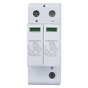 Voltage Arrester Device, 2P Protective Device DC Photovoltaic Lightning Protector, Lightning Arrester Low Voltage Arrester 3.0KV(2P40KA)