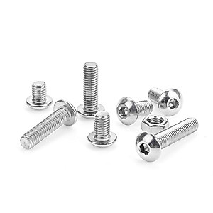 Sutemribor 180Pcs M5 Stainless Steel Button Head Hex Socket Head Cap Bolts Screws Nuts Assortment Kit + Wrench