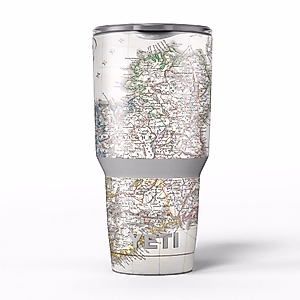 Design Skinz The Vintage Ireland Map - Skin Decal Vinyl Wrap Kit Compatible with The Yeti Rambler Cooler Tumbler Cups