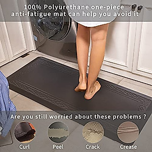 24 x 60 Inch Extra Support Anti Fatigue Comfort Kitchen Mat, Waterproof Long Kitchen Runner, Non-Slip Standing Desk Mat, Commercial Pads for Offices, Home, Garages (Bordeaux Coffee, 24'' x 60'')