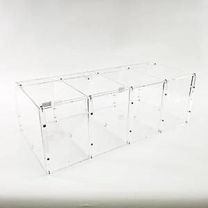 FixtureDisplays® 24 X 12 X 8" Acrylic Bin Plaxiglass Organizer 4 Compartments Display Bin for Candy, Cereal, Chocolate Bean Assembly Video Provided 100827-NEW