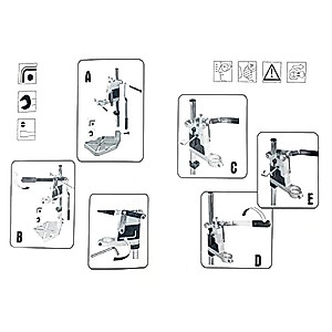 NICCOO Drill Press Stand For Hand Drill, Adjustable Bench Clamp Drill Press Floor Stand Workbench Repair Tool for Drilling Collet Workshop,Single Hole Aluminum base (for Small Jobs)