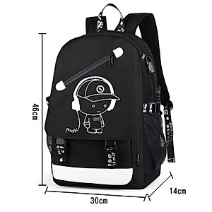 Anime Luminous Backpack , 16'' Laptop Backpack with USB Charging Port with Anti-Theft Lock