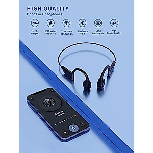 WETCEAOM Bone Conduction Headphones Bluetooth 5.3, Open-Ear Headphones Wireless IPX6 Waterproof Headphones with Microphones,Type-C Charging,Sport Headphones for Running,Cycling,Driving