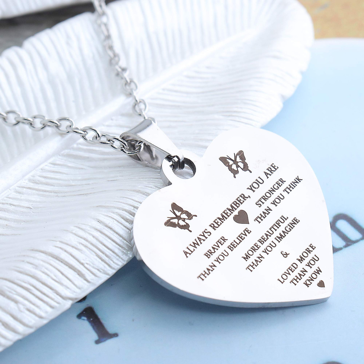 Jstud Inspirational Mom Necklace Gifts for Women Mother Day Birthday Christmas Gifts Jewelry Heart Pendant Necklace from Daughter Son