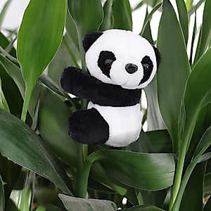 9 Pcs Finger Panda Plush 4 inch Panda Clips Curtain Holder Stand Note Memo Clips Photo Holder Cute Panda Toy Doll Finger Kids Toy,Home Decoration Plant Pots Bonsai Craft Decor,Chinese Style Souvenir