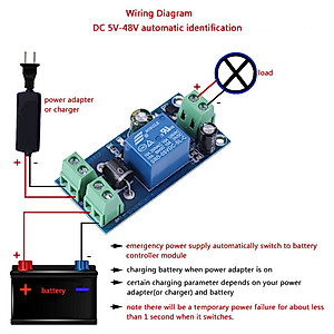 5V~48V Power Controller 10A DC Power/Battery Automatic Switch Module Emergency Controller