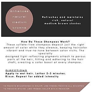 Watercolors Semi Permanent Color Depositing Shampoo. Sulfate & Paraben Free to Maintain & Enhance Hair Color 8 fl oz - COCOA (2 Count)