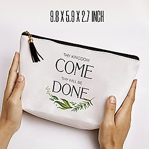 Christian Gifts for Women Religious Gifts Inspirational Bible Verse Scripture Christian Graduation Gifts for Her Bestie Birthday Thy Kingdom Come Thy Will Be Done Makeup Bag Travel Toiletries Bags