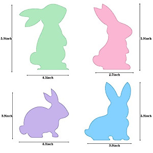 4Pcs Easter Bunny Decor, Easter Bunny Table Wooden Signs, Easter Decorations for The Home, Easter Tray Decor for Tiered Tray Decorations