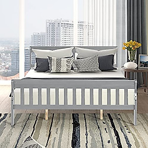 HAUSHECK Queen Bed Frame w/Headboard, Modern Platform Bed with 12" Under Storage Space, Queen Wood Bed Frame No Box Spring Needed for Kids, Teen, Adults, Wooden Slats Support Mattress Foundation