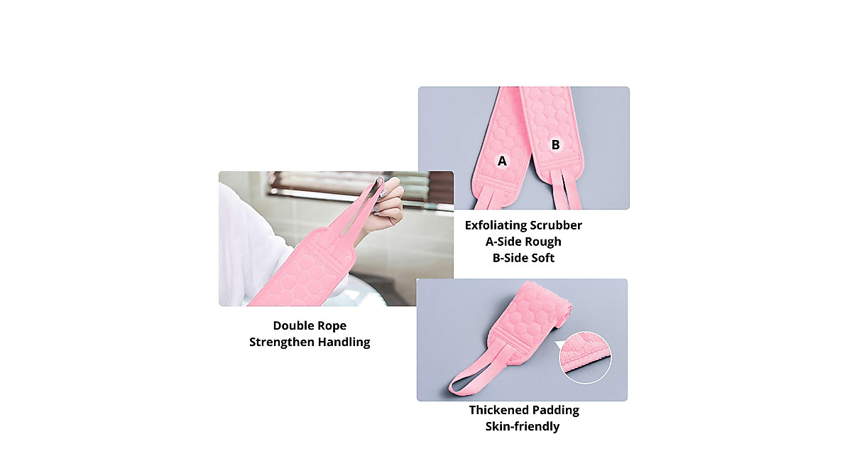 Exfoliating Body Scrubber Shower Set - 3PCs for Men & Women