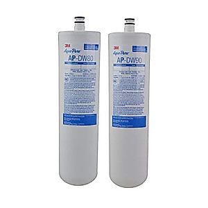 3M Aqua-Pure Under Sink Replacement Water Filter AP-DW80/90, for Aqua-Pure AP-DWS1000, Reduces Particulate, Chlorine Taste and Odor, Lead, Cysts, VOCs, MTBE