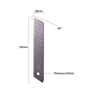 WEXWE 18mm Utility Knife Replacement Blades,60 Degree Snap Off SK4 Steel Blades for Retractable Cutting Knives, Hobby, Craft Knife, Box Cutter 20PCS