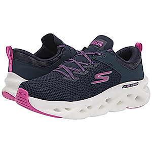 Skechers Women's GO Run Glide Step Hyper-Dash Charge Sneaker, Navy, 9