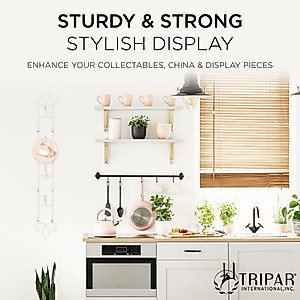 Augusta Vertical Antique White Cup & Saucer Wall Rack, Antique White