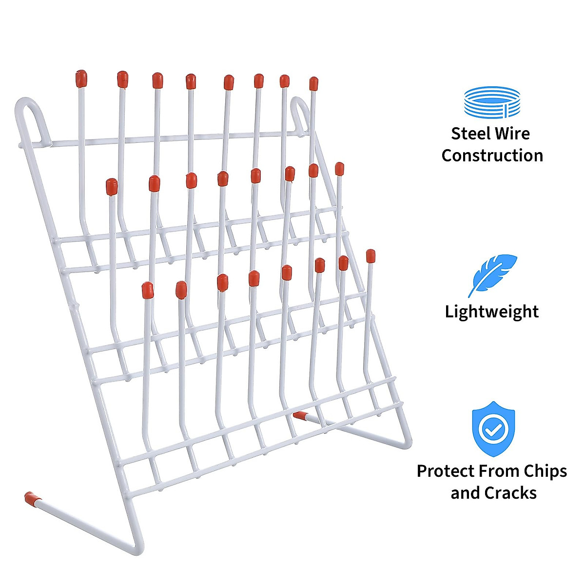 Baluue Test Tube Rack Laboratory Drying Rack Lab Glassware Drying Draining Rack Desk Top Lab Supply Cleaning Equipment for Education or Lab Science Use