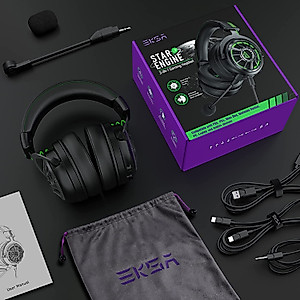 EKSA StarEngine Pro PC Gaming Headset - 7.1 Surround Sound for PS4 PS5 Xbox, AI Intelligent Noise Cancelling Microphone, Dual Chamber Driver, Game/Muisc Mode, Wired Headphones for Xbox one, Computer