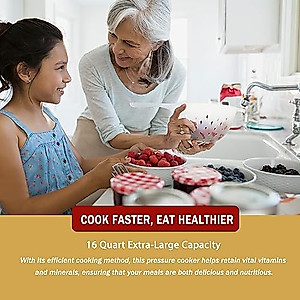 Fulgutonit 19 Quart Aluminum Pressure Cooker,Induction Compatible Pressure Canner w/Canning Rack and Pressure Gauge, for Home and Commercial Use