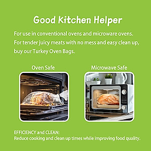 25 Count Ebelbo Nylon Turkey Oven Bags, 19x23.5 Inch Large Size BPA Free up to 400°F for Meats Chicken Seafood Vegetables Cooking Roasting Freezer