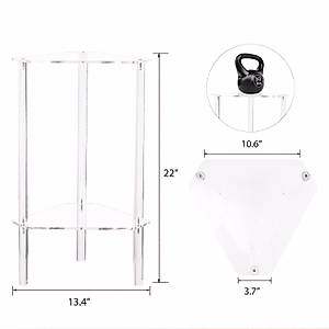 HMYHUM Clear Acrylic Triangle End Table, Corner Side Table for Small Spaces, Small Accent Table for Living Room, Bedroom and Balcony, Easy Assembly