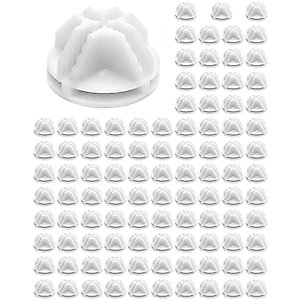 QWORK Wire Storage Connectors, 100 Pcs Grid Connectors Clips Modular Storage Cubes Interlocking Buckle, White