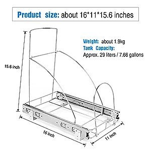 Pyinlon Pull Out Trash Can Under Cabinet, Heavy Duty Alloy Steel Adjustable Slide Out Garbage Can Shelf for Kitchen-Trash Can not Included-Silver