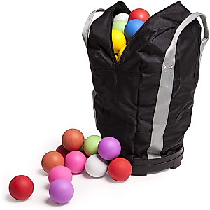 Champion Sports Lacrosse Ball Bag: Nylon Sports Training Tote for Lacrosse, Baseball and Tennis,Gray/ Black