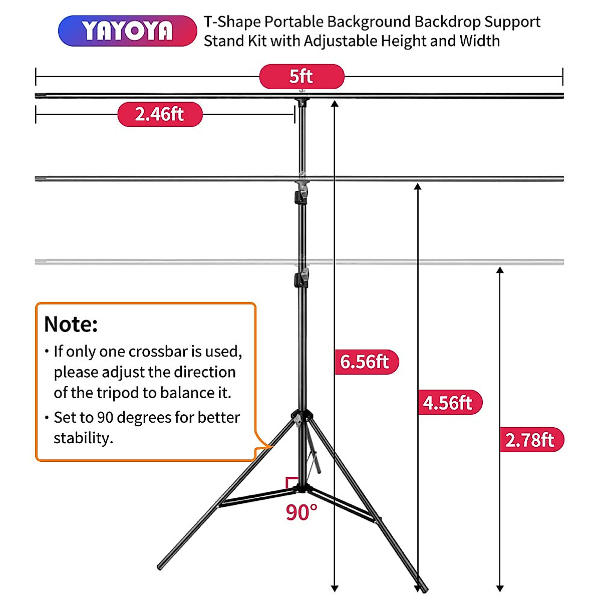 White Greenscreen Background T-Shape Portable Backdrop Stand, YAYOYA 6.5 X 5 Small White Background Green Screen Backdrop Stand Kit, Photo Backdrop Stand with Bag & Clamps for Photography Streaming