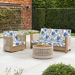 DYTXIII Patio Outdoor Cushion Cover Slip Cover W45 x D18 x H3 Inch with Zipper for Bench Loveseat Furniture, UV Protection Cushion Covers Replacement Covers 1 Pack, Clemens Blue (Covers ONLY)