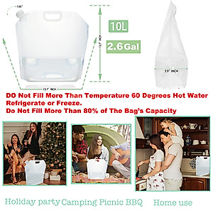 WMXWAN 21 Gallons (8 pcs, 2.6 Gallons Each), Water Storage Containers, Foldable Water Bag, BPA-Free, Premium Collapsible Water Jug, and Water Containers, for Camping, Hiking, Emergency Water Storage