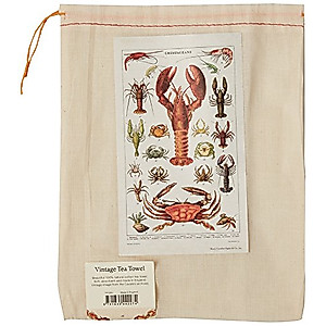 Cavallini Papers Curstaceans Vintage Crustaceans Cotton Tea Towel