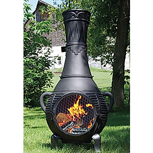 The Blue Rooster Pine Aluminum Chiminea in Charcoal