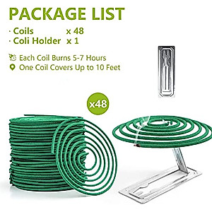 LA BELLEFÉE Citronella Coils Outdoor, Citronella Incense, Made with Citronella, Lemongrass, Set of 48 Coils for Camping Trips, Backyards BBQs, Picnic or Indoor Activities