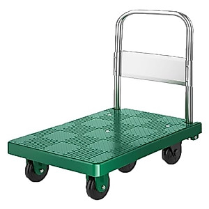 Generic Folding Foldable Moving Warehouse Push Hand Truck Heavy Duty Platform Cart Dolly Transport Truck for Heavy Thing Moving, Green