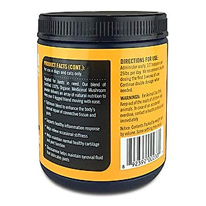 Mushroom Matrix Canine Organic Mushroom Powder Joint and Hip Function Supplement for Dogs & Cats, USA Grown, Joint Health and Hip Function, 200 Grams (Packaging May Vary)