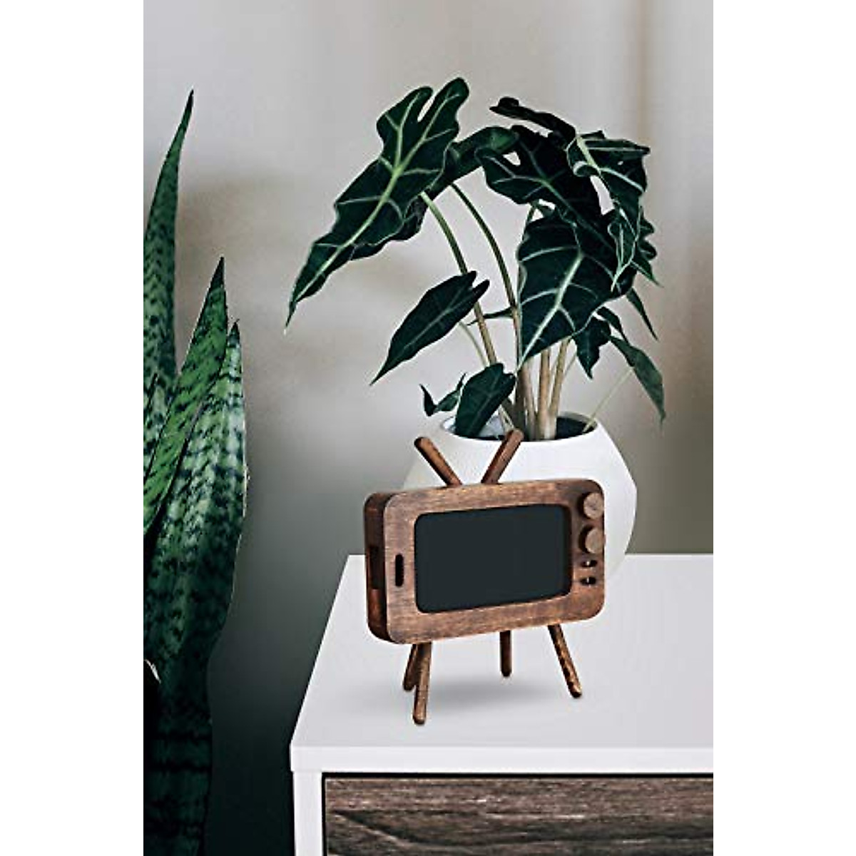 Cell Phone Stand | Universal Mobile Holder Stand for Office Desk | Cute Wooden Phone Stand | TV Shaped Wood Cell Phone Stand | Unique Wood Phone Desk Nightstand To Enjoy Watching Videos Songs Movies