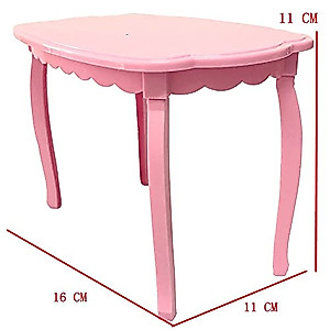 HTHAU NK1 Set Doll Furniture 2 Fashion Chairs +1 Modern Table for Barbie Doll Accessories Dining Home Toys Girl Gift DZ (Color: White)