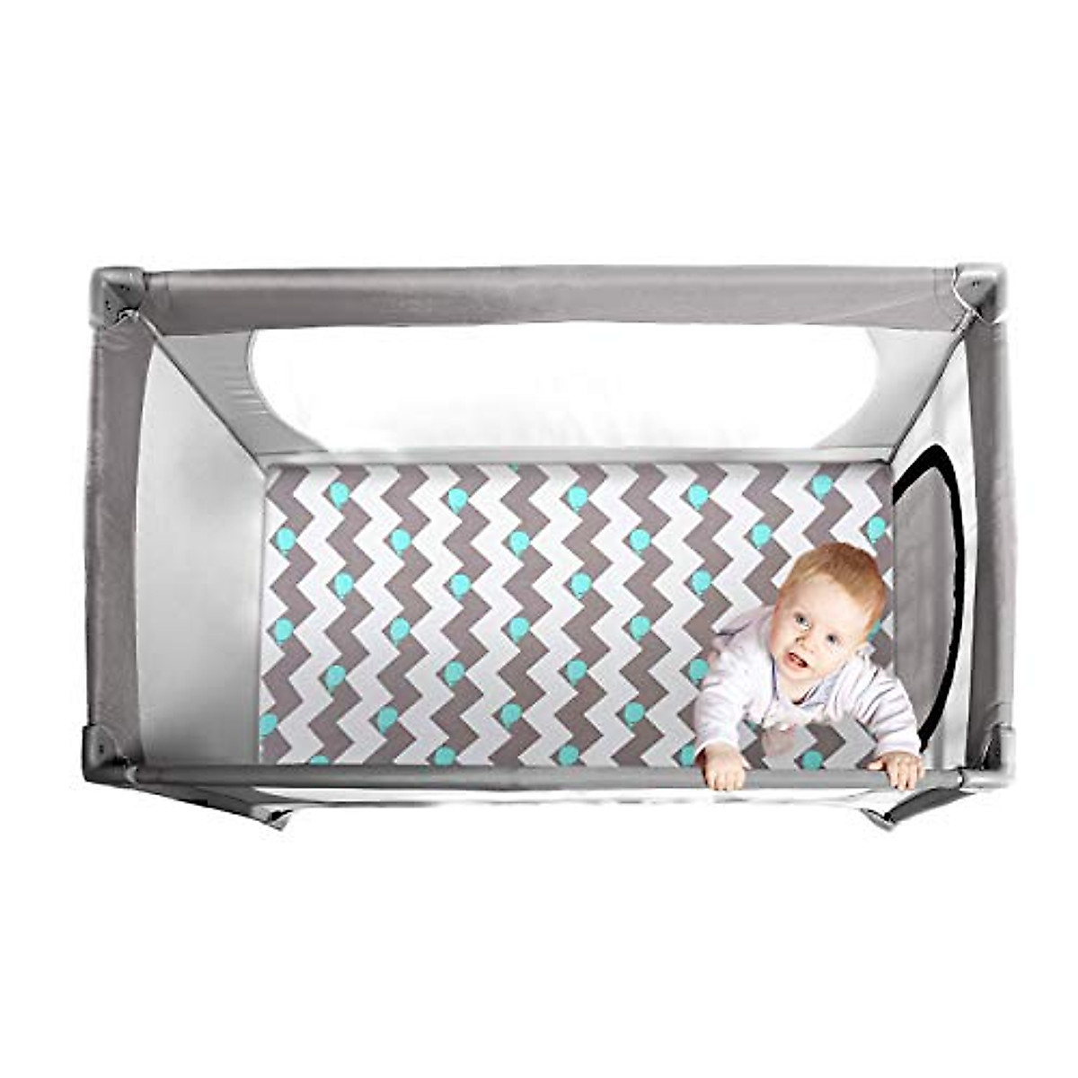 COSMOPLUS Stretch Fitted Pack n Play Playard Sheets 2 Pack for Mini Crib Sheet Set,Pack n Play Mattress Cover, Ultra Stretchy Soft,Whale/Cloud