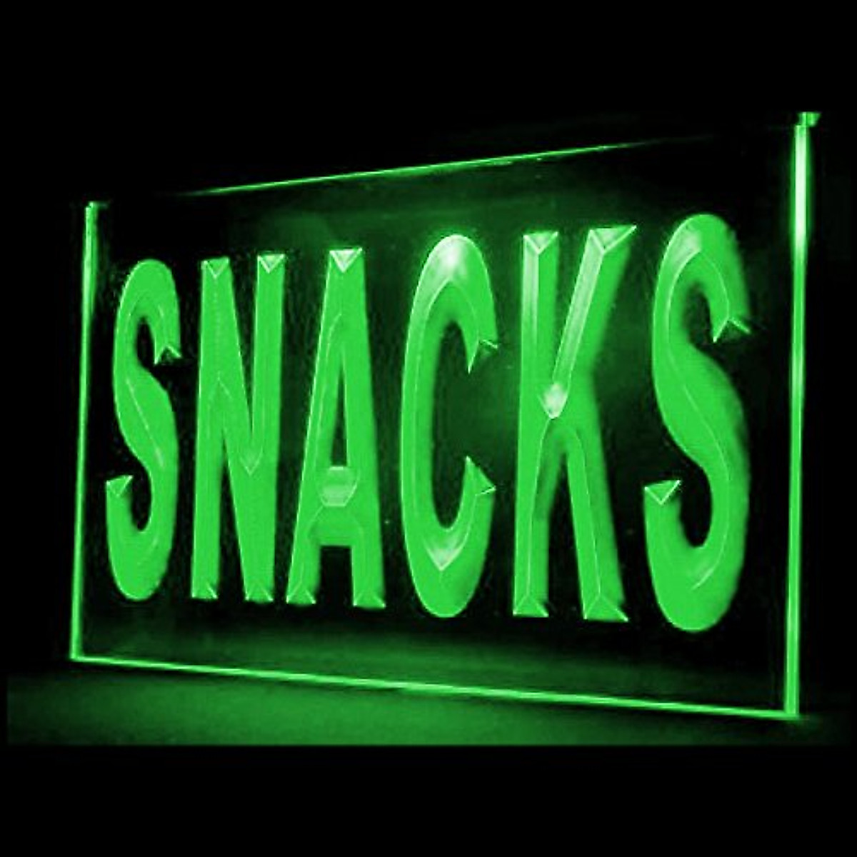 110075 Snacks Food Fish Chips Cafe Bar Shop Store Open Display LED Light Neon Sign (12" X 8", Green)
