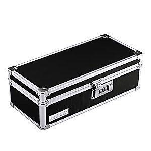 Vaultz Locking Medicine Storage Box with Combination Lock, 3.75" x 11.88" x 5.25", Black (VZ03480)