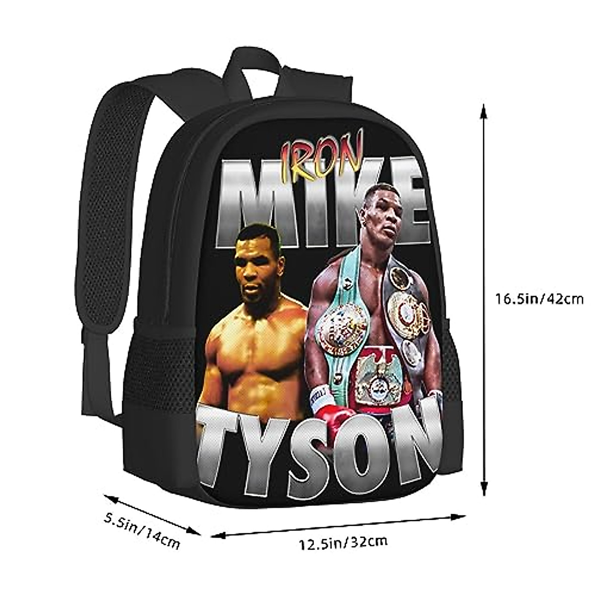 NEWCREATEES Laptop Backpacks Mike Boxer Tyson Unisex Backpack Multipurpose Double Shoulder Bag for Travle Camping Hiking Work Gifts